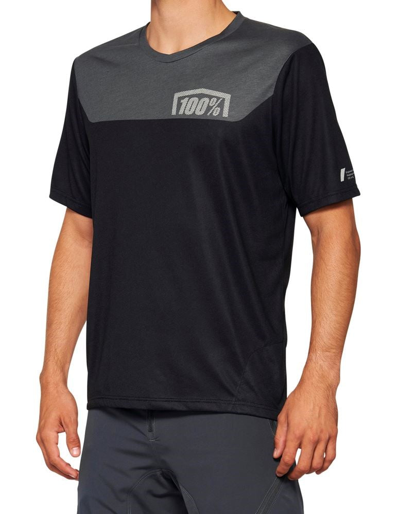 100% Airmatic Short Sleeve MTB Jersey - Gray-Midnight – Cambria Bike