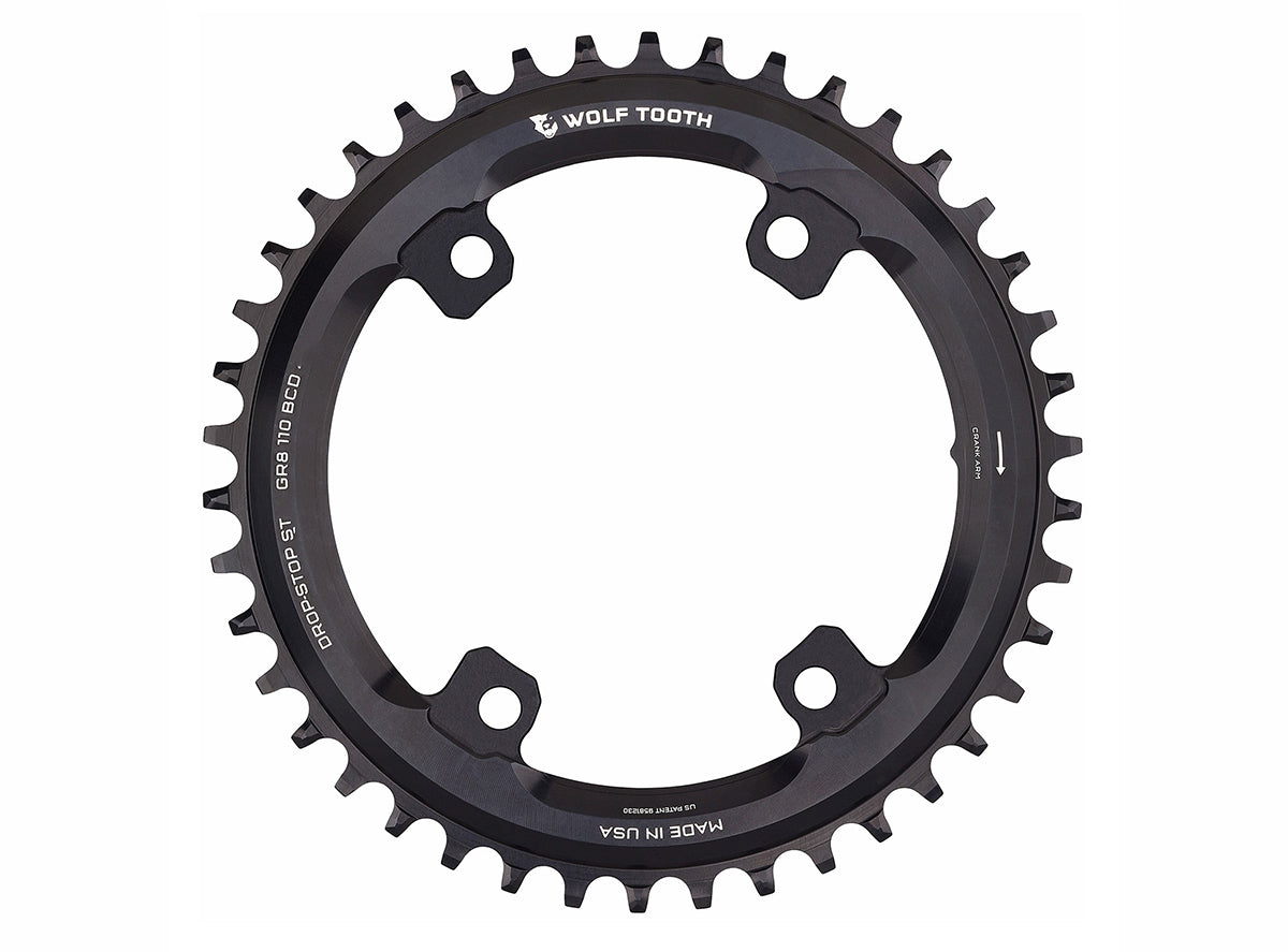 Wolf Tooth Components GRX Asymmetric 4 Bolt Aero Road Chainring - Blac ...