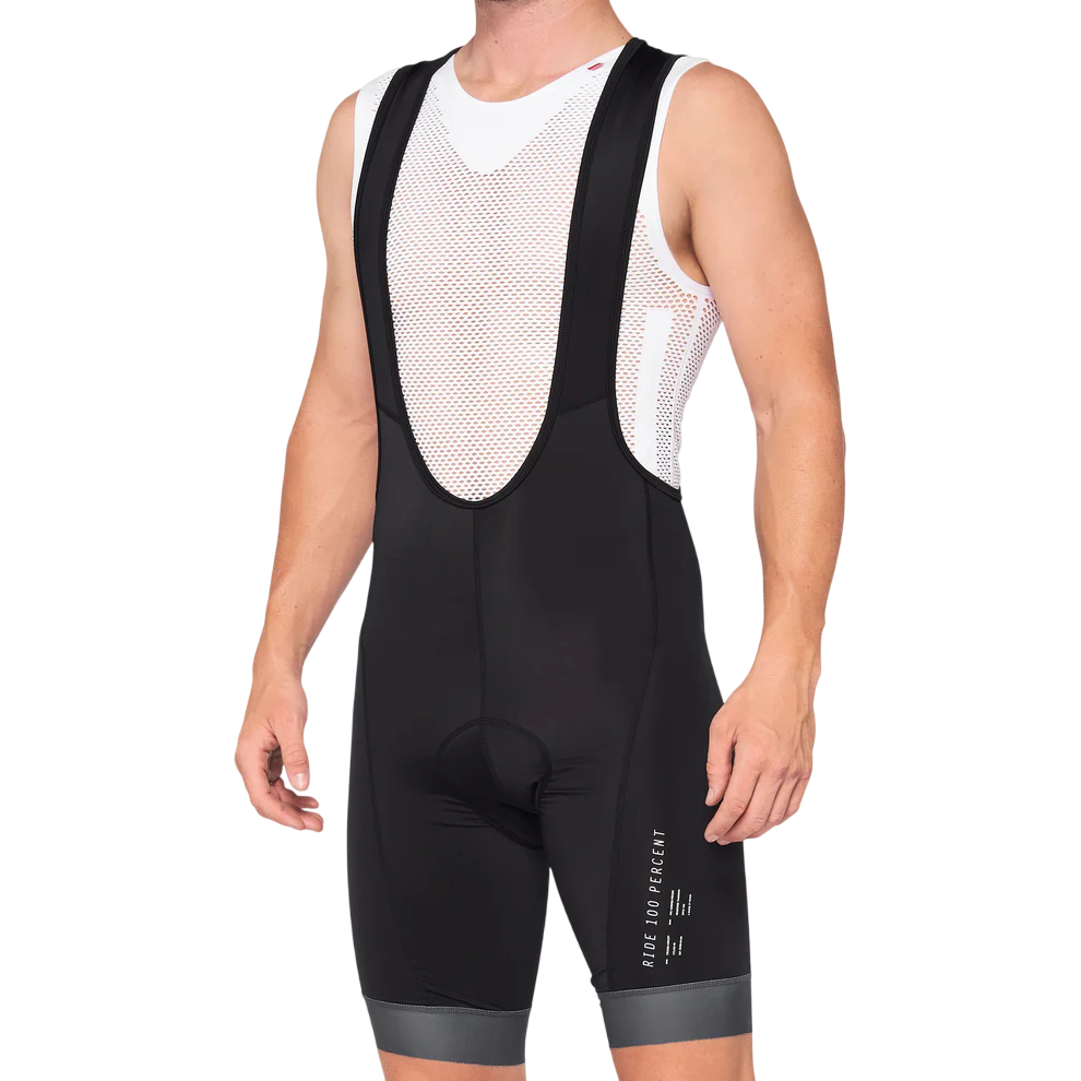 100% Exceeda Bib Short - Black-Charcoal – Cambria Bike