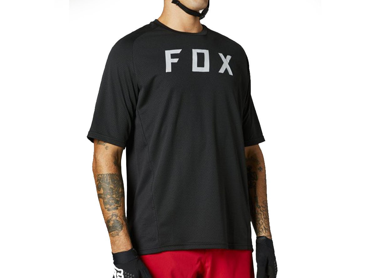 Fox Racing Defend Short Sleeve MTB Jersey - Black-White – Cambria Bike