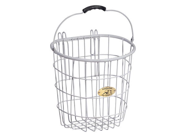 Nantucket Surfside Wire Pannier Basket - White - Cambria Bike